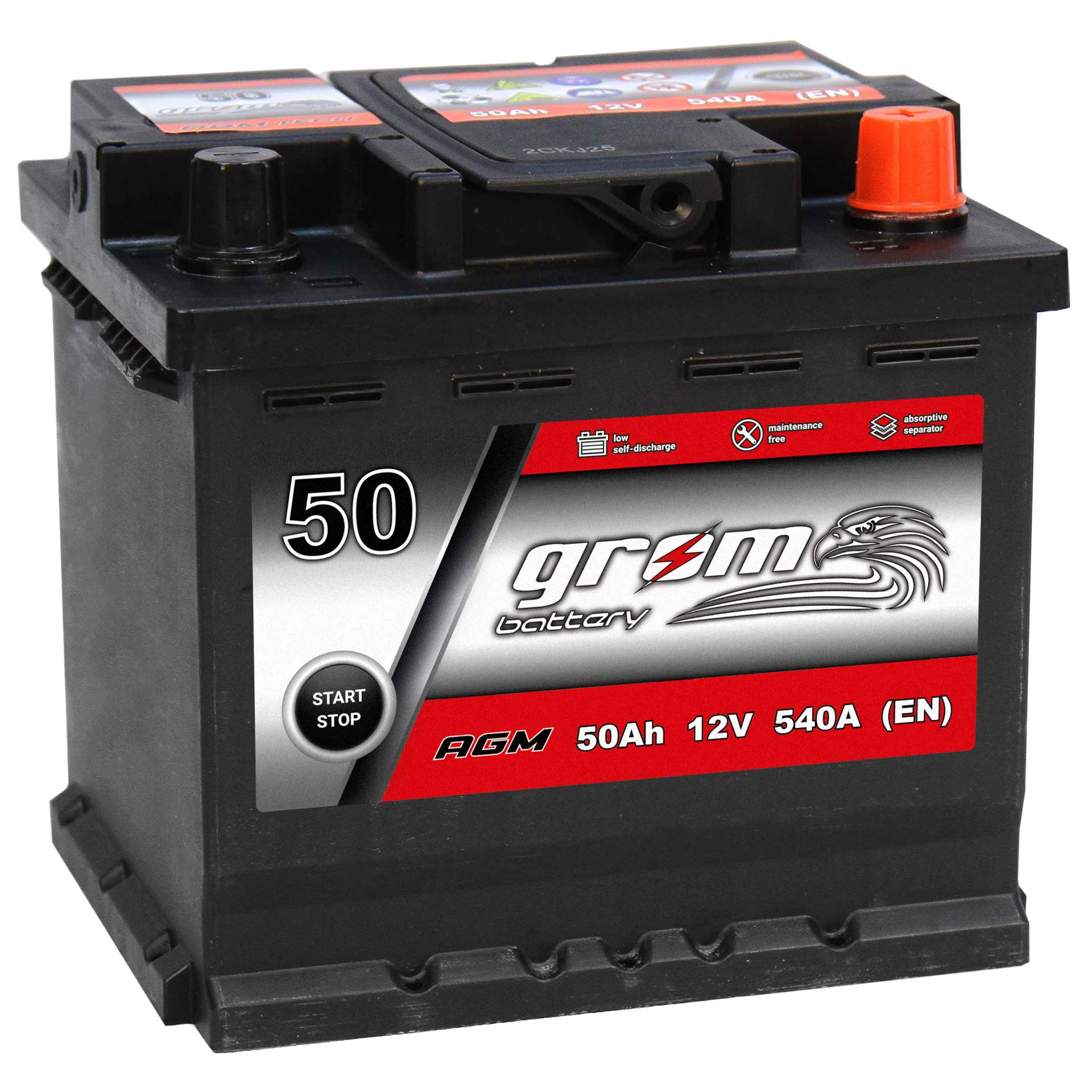 Akumulator GROM AGM START&STOP 50Ah 540A Prawy Plus